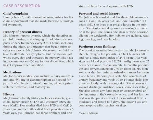 Diagnosis, treatment, and prevention of cystitis