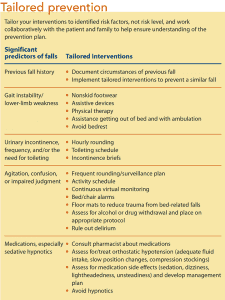 Preventing falls in hospitalized patients