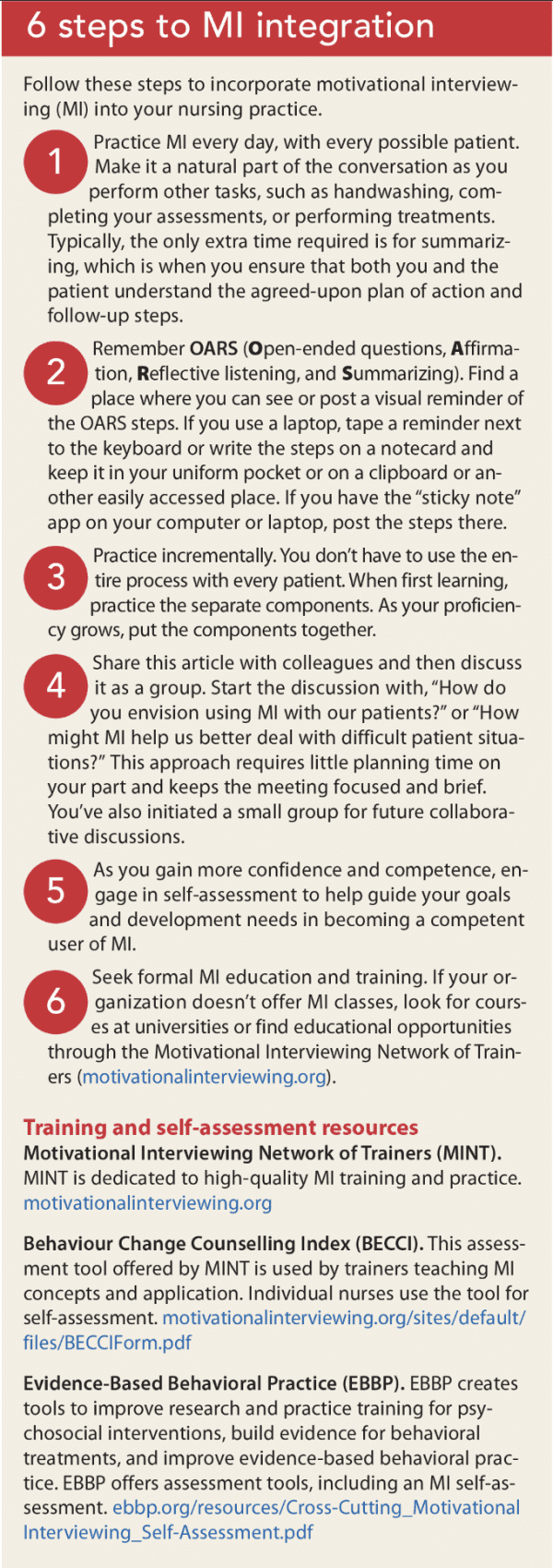 Motivational interviewing: A communication best practice