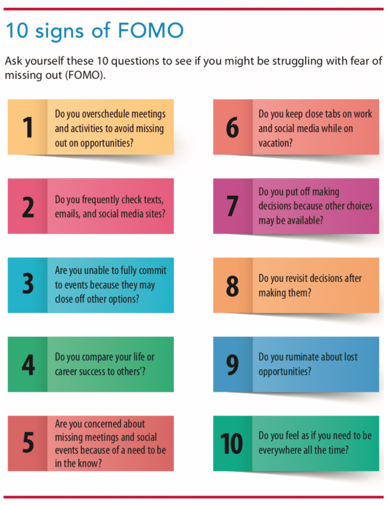 Confronting the fear of missing out