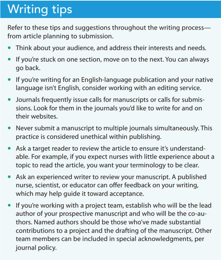 Write for publication: our author's strategies for success