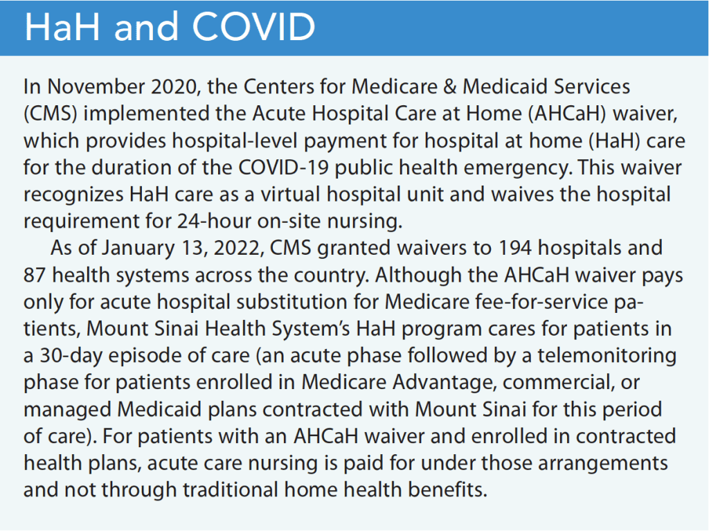 The role of nursing in hospital-at-home programs