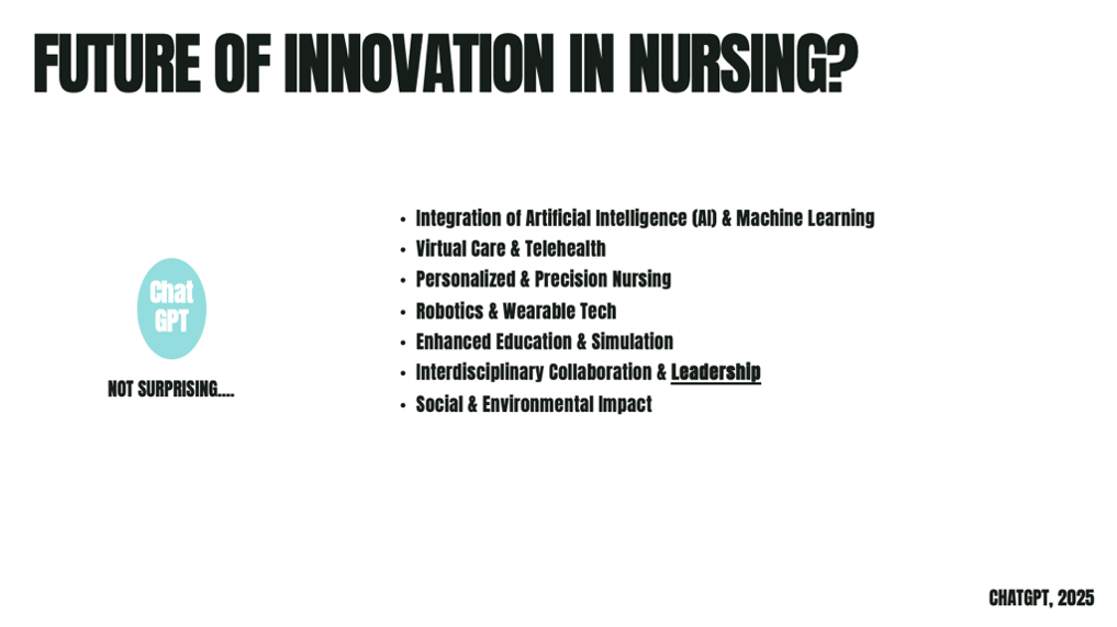 The future of innovation in nursing is you!